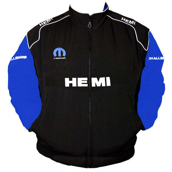 Race Car Jackets. Dodge Hemi Mopar Racing Jacket Black and Royal Blue